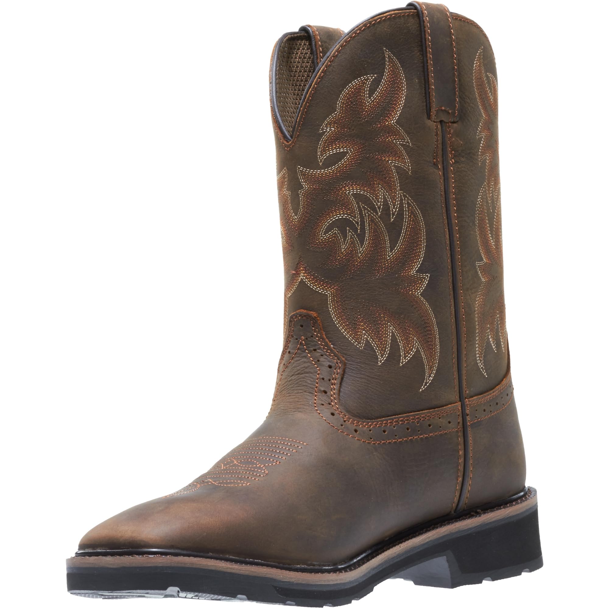 Wolverine Men's Rancher Steel Toe 10in Work Boot, Dk Brown/Rust, 11