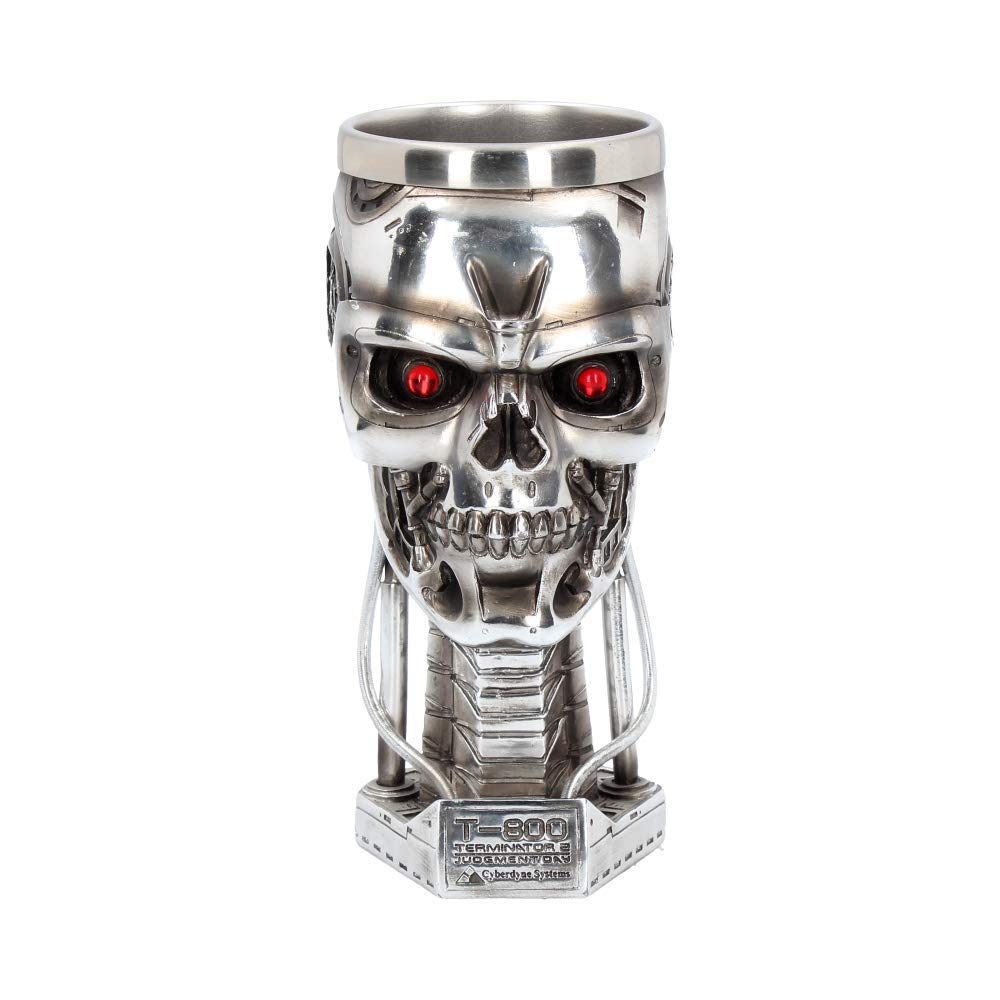 Nemesis Now Terminator Head Goblet 17cm Silver, Resin w/Stainless Steel Insert