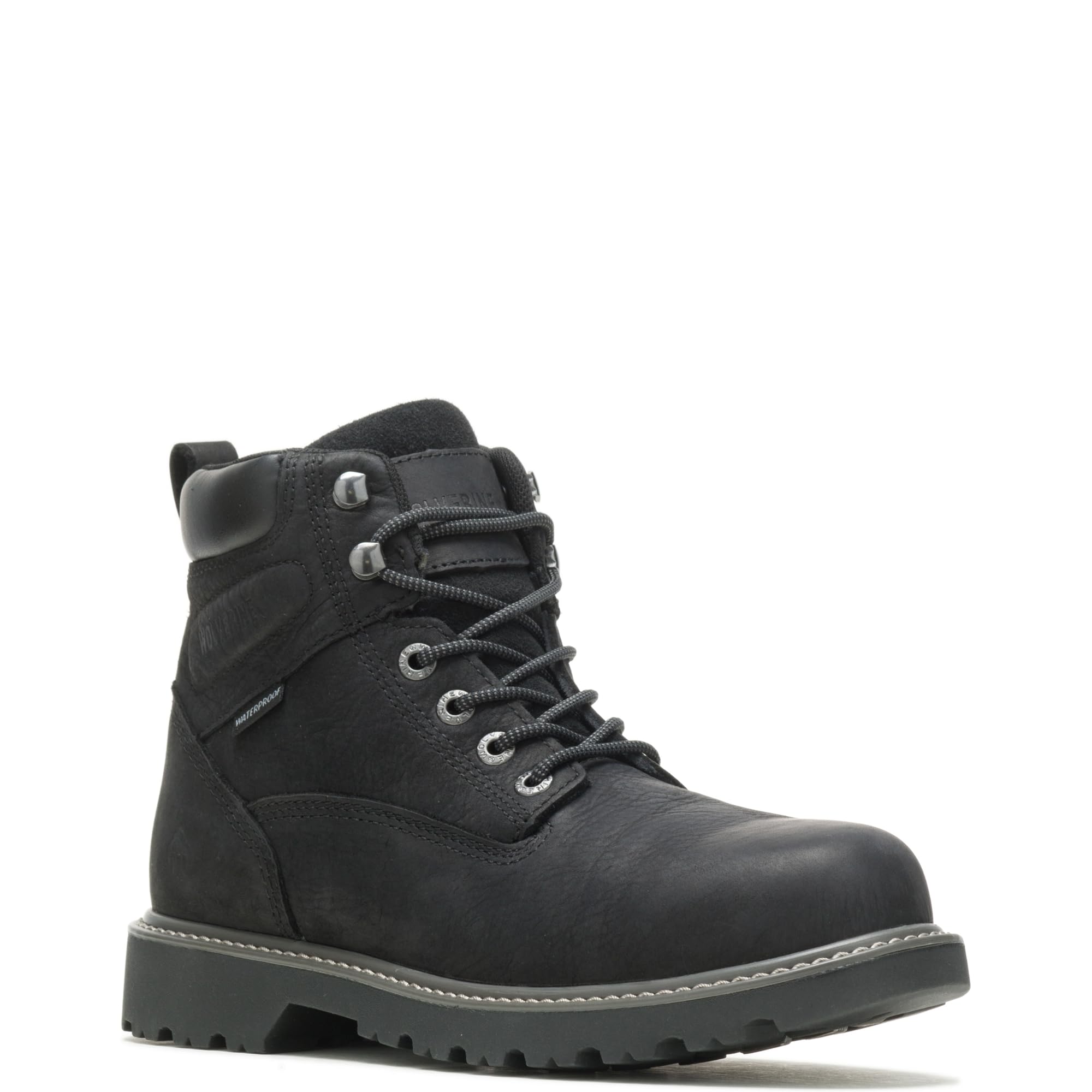 WOLVERINE Men's Floorhand Waterproof Steeltoe 6" Work Boot, Black, 9.5M