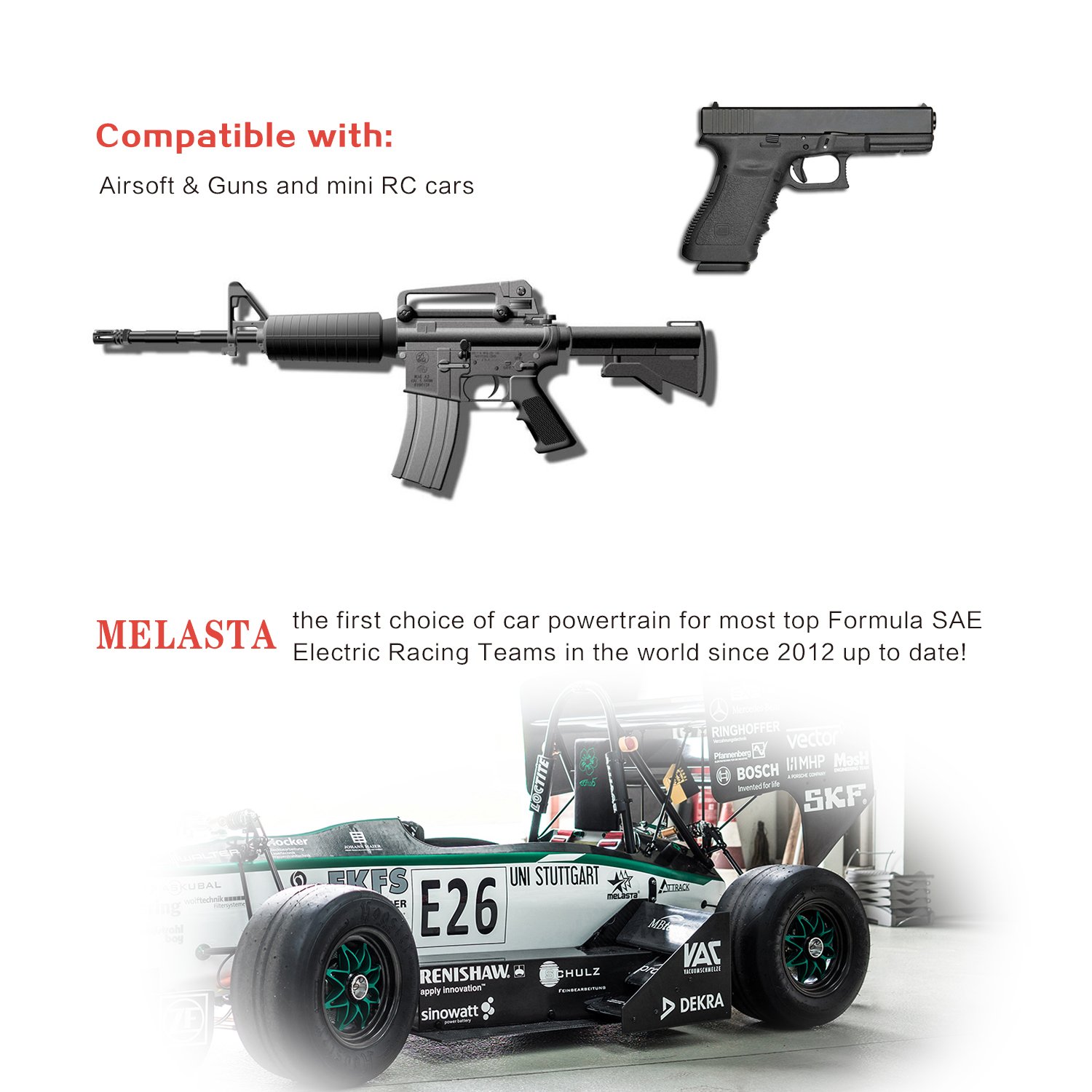 melasta 2Pack 2/3A 8.4v 1600mAh Stick NIMH Airsoft Guns Battery Pack for Mini Tamiya Connector Air Soft Butterfly Nunchuck Stick
