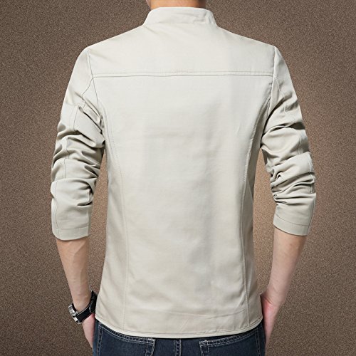 XueYin Men's Cotton Lightweight Slim Fit Jacket Casual Wear(White,XS Size)