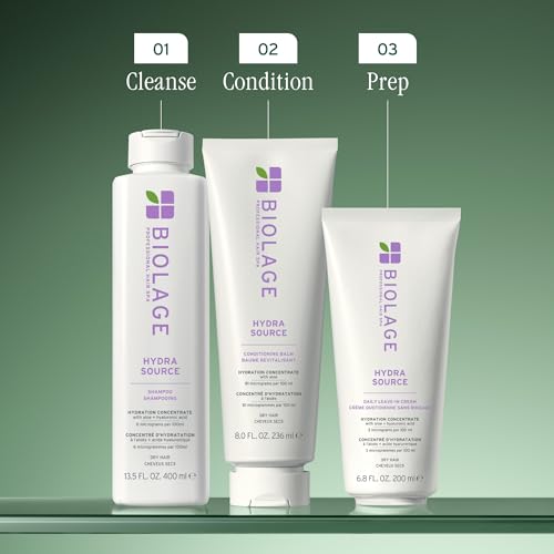 Biolage Hydra Source Conditioning Balm | Hydrates, Nourishes & Detangles Dry Damaged Hair | Moisturizing | Sulfate-Free | For Medium To Coarse Hair | Deep Conditioning | 1.7 Fl. Oz
