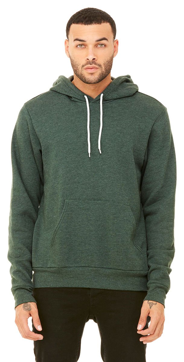 Bella + Canvas Unisex Sponge Fleece Pullover Hoodie L HEATHER FOREST