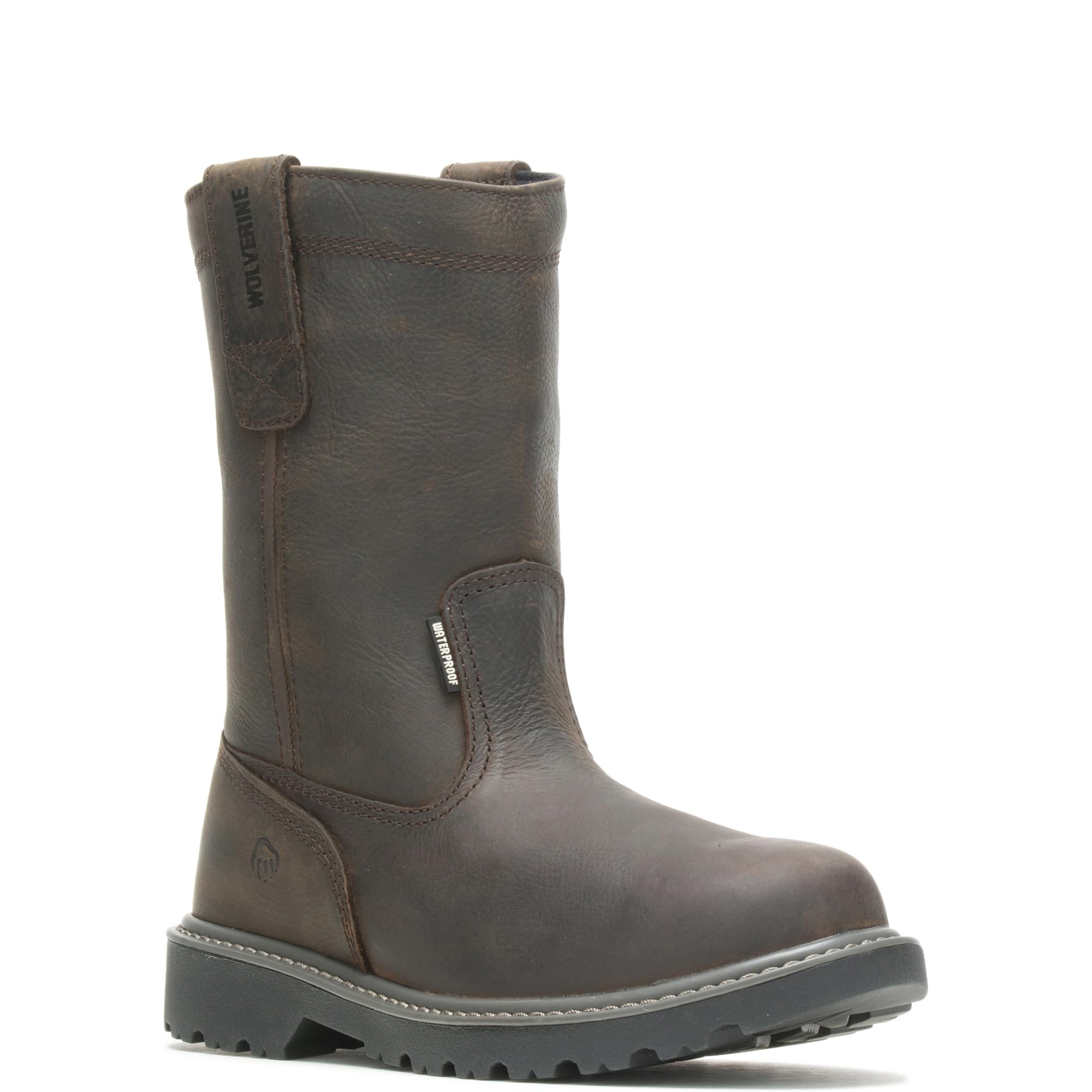 Wolverine Men's Floorhand Waterproof 10" Steel Toe Work Boot, Dark Brown, 10.5 W US