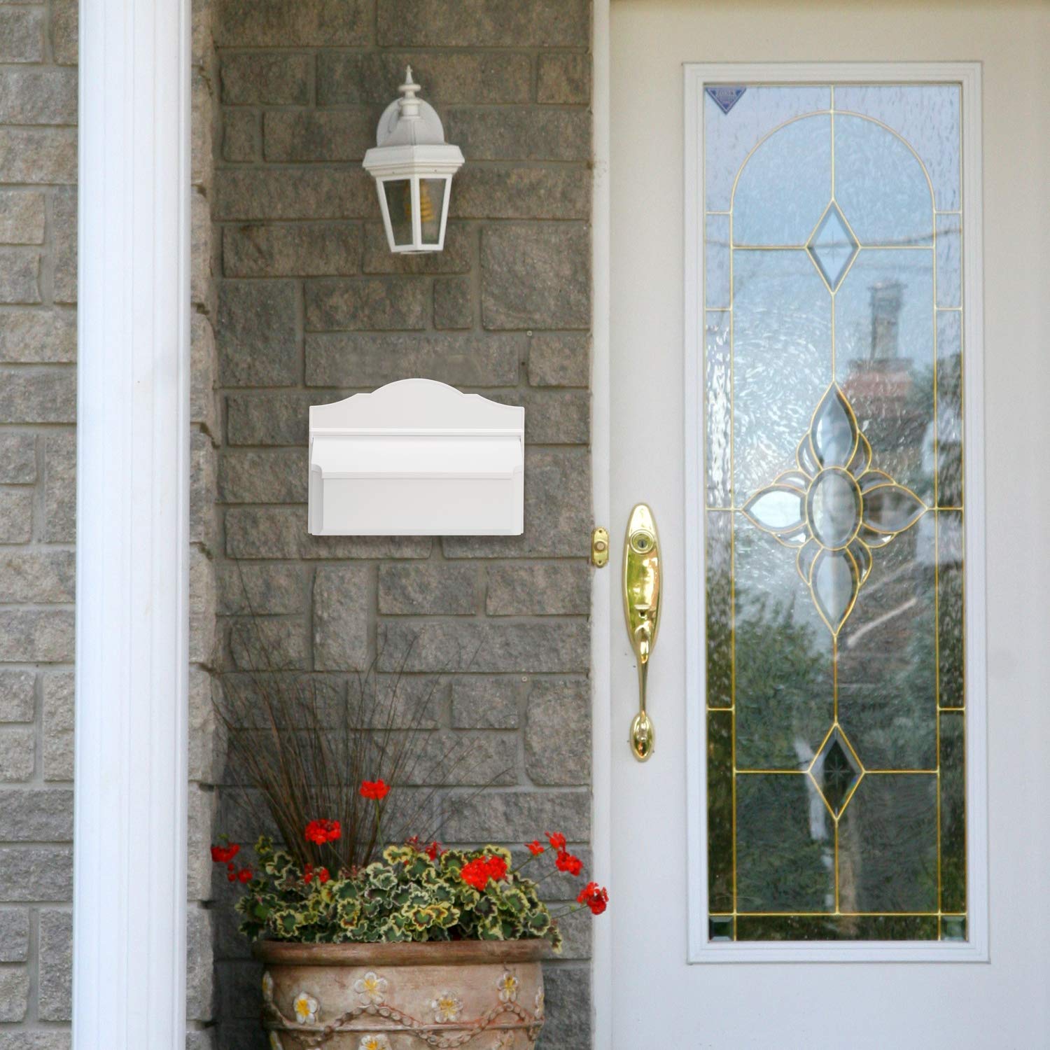 Whitehall 16602 Colonial Wall Mailbox, White