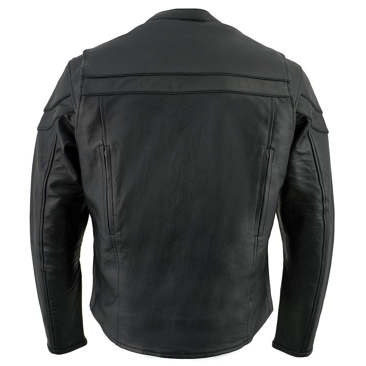 Milwaukee Men's Premium Leather Vented Scooter Jacket (Black, XX-Large)