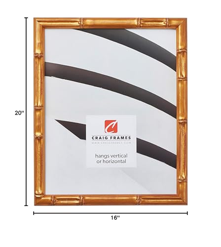 Craig Frames Vintage Gold Bamboo Composite Picture Frame, 16 by 20-Inch