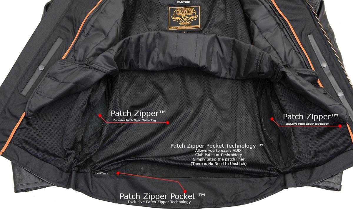 Milwaukee Men's Premium Leather Vented Scooter Jacket (Black, XX-Large)