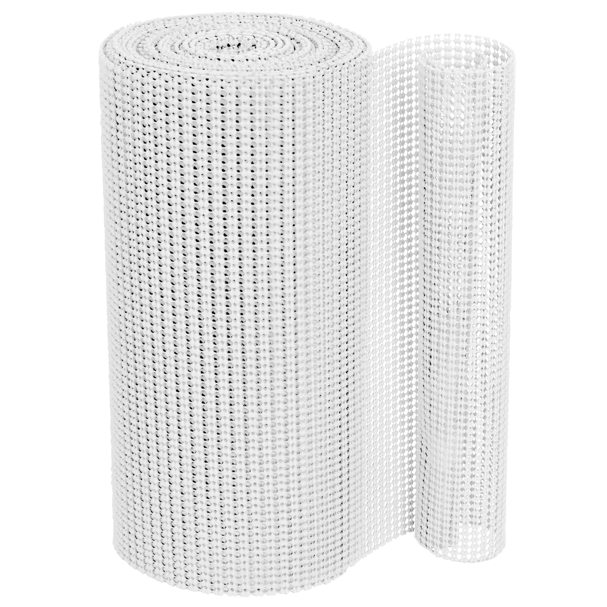 Smart Design Classic Grip Shelf Liner – 18in x 5ft – Non-Adhesive Drawer Liner with Strong Grip Helps Protect and Personalize Your Home Organization and Storage – White