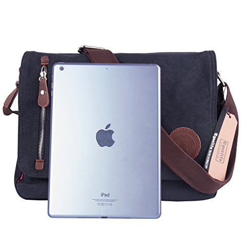 Small Messenger Bag for Men Women Casual Work Bag Canvas Satchel Bag Bookbag for Traveling Camping
