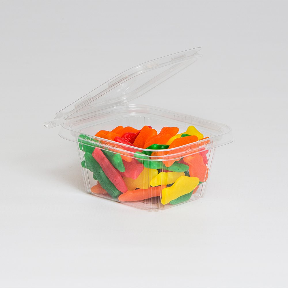 Inline Plastics Inline 16 oz. Clear Hinged Deli Container w/Tamper Resistant Strip 100 Bpa Free (pack of 240)