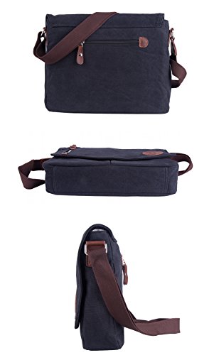 Small Messenger Bag for Men Women Casual Work Bag Canvas Satchel Bag Bookbag for Traveling Camping