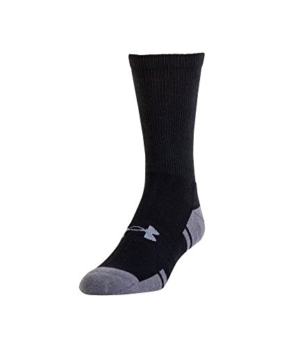 Under Armour Adult Resistor 3.0 Crew Socks, Multipairs , Black/Graphite (6-Pairs) , Medium