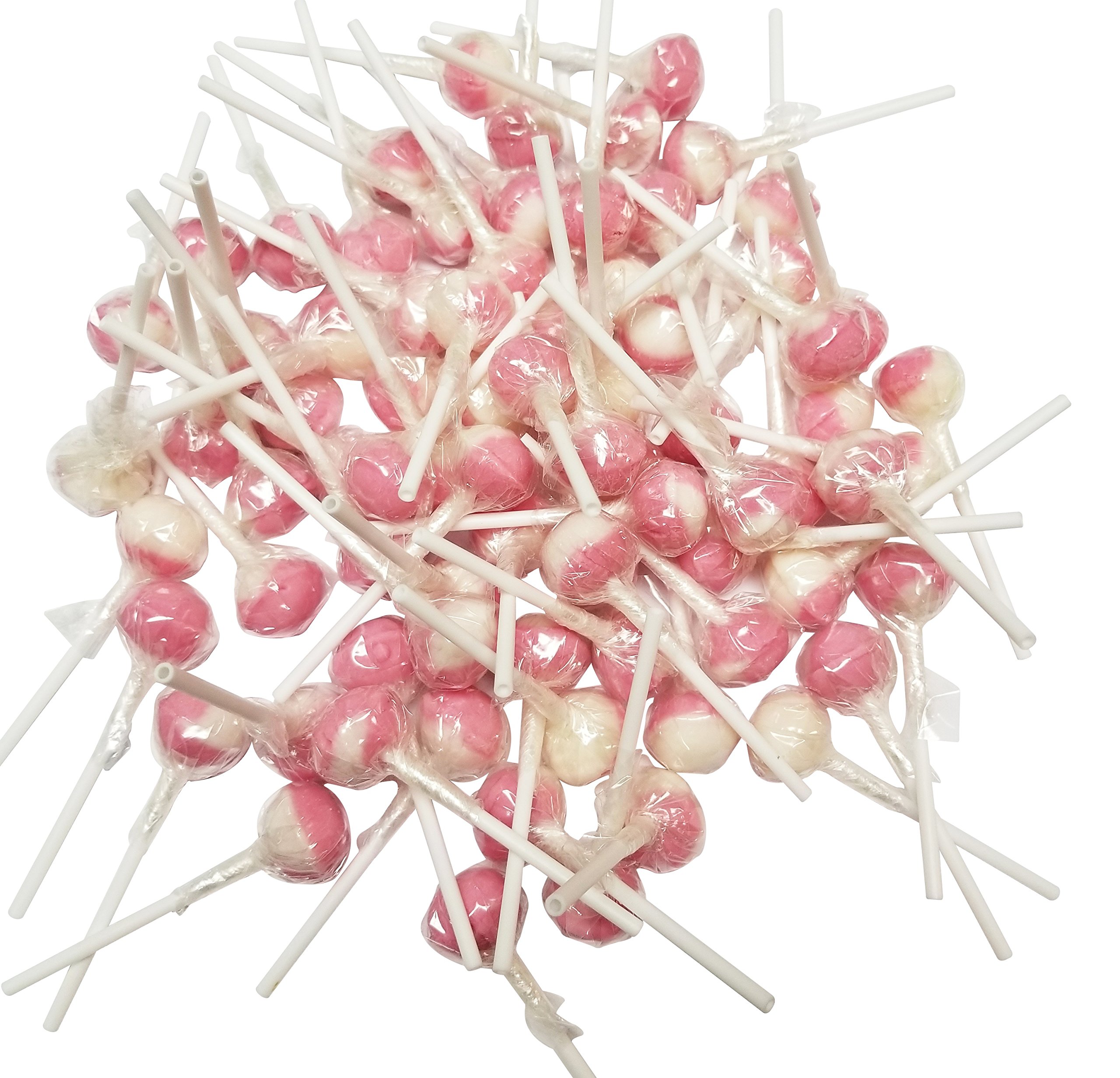 Vidal Lotta Lollies Pink and White Lollipops 75 pieces Strawberry & Cream