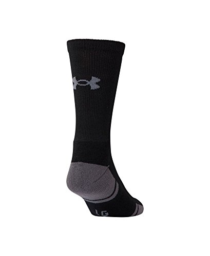 Under Armour Adult Resistor 3.0 Crew Socks, Multipairs , Black/Graphite (6-Pairs) , Medium
