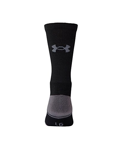 Under Armour Adult Resistor 3.0 Crew Socks, Multipairs , Black/Graphite (6-Pairs) , Medium