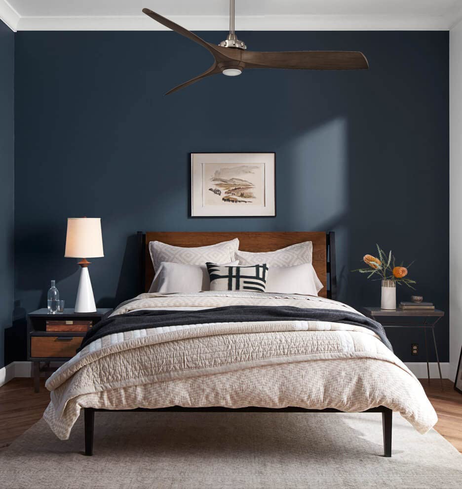 MINKA-AIRE F853L-BN/AMP Aviation 60 Inch Ceiling Fan with LED Light and DC Motor in Brushed Nickel Finish and Ash Maple Blades