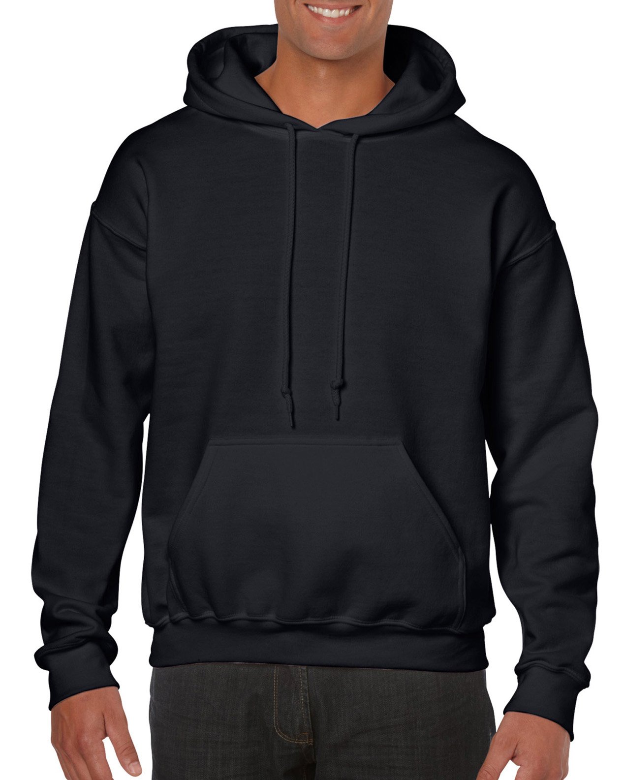 Gildan G18500 Heavy Blend Adult Unisex Hooded Sweatshirt XL Black - 2 Pack