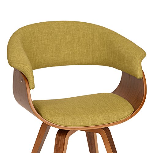 Armen Living Summer Chair in Green Fabric and Walnut Wood Finish 31" x 25" x 22"