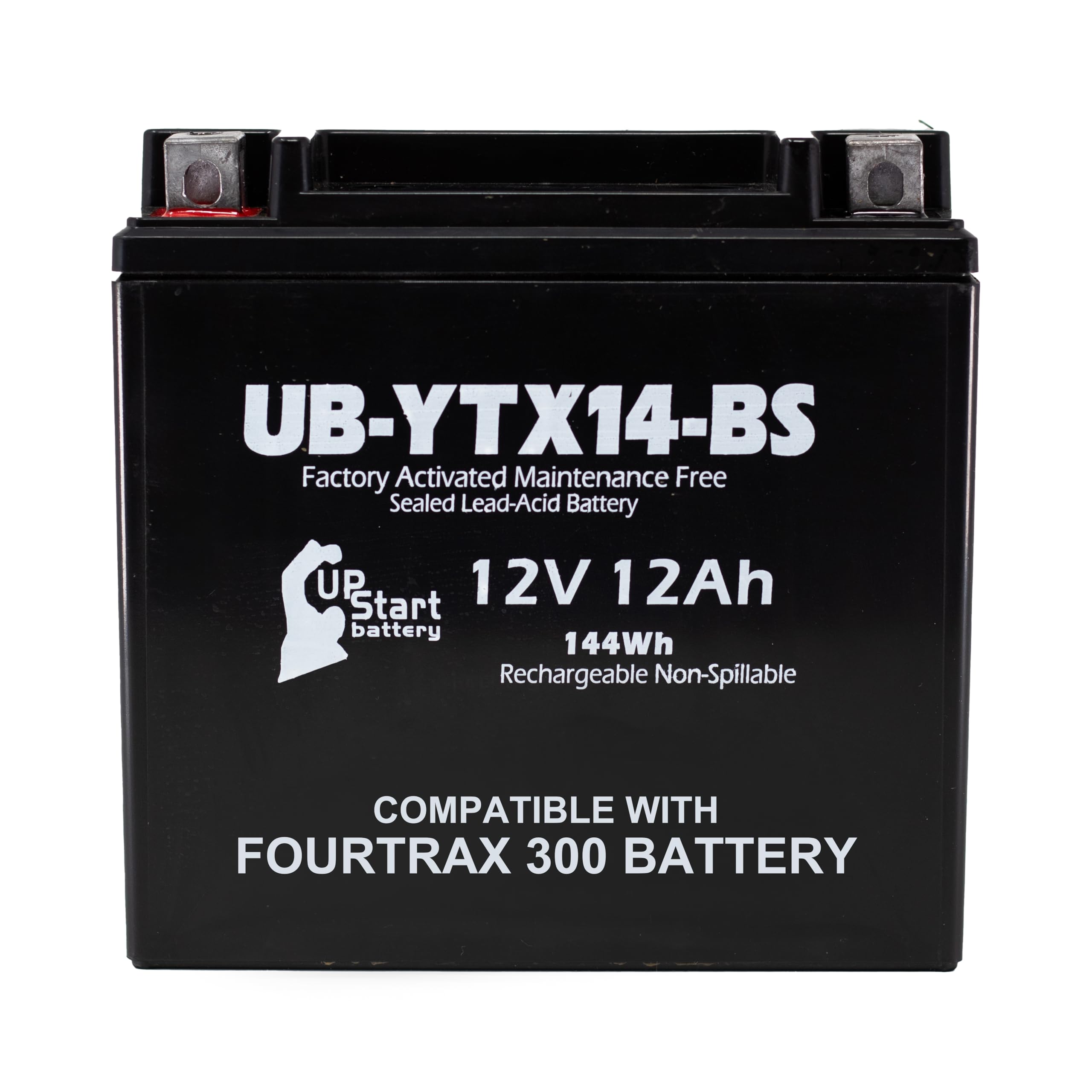 YTX14-BS Replacement For Honda Fourtrax 300 Battery (1988-2000) - Compatible With Honda TRX300FW Parts, TRX300 Fourtrax 300cc - 4x4 Four Wheeler Quad ATV Batteries - 12V 12AH Maintenance Free