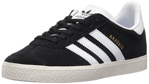 adidas Originals Kids Gazelle Black/White/Gold 11 Little Kid M