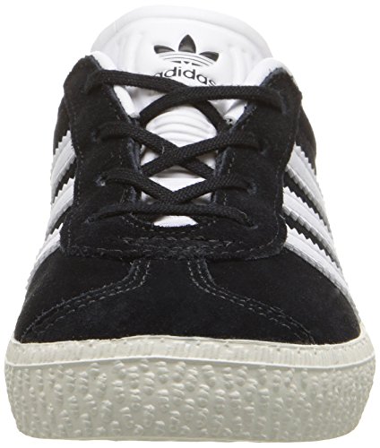 adidas Originals Unisex-Baby Gazelle Sneaker, Core Black/White/Gold Metallic, 6Toddler