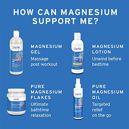 LIFE-FLO Magnesium Lotion w/Concentrated Magnesium Chloride | Calms & Rejuvenates Muscles & Mind | Vanilla Scent (8 oz, 2 pk)