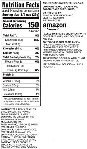 Amazon Brand - Happy Belly Tropical Trail Mix, 1 pound (Pack of 1)