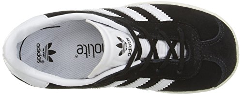 adidas Originals Unisex-Baby Gazelle Sneaker, Core Black/White/Gold Metallic, 6Toddler