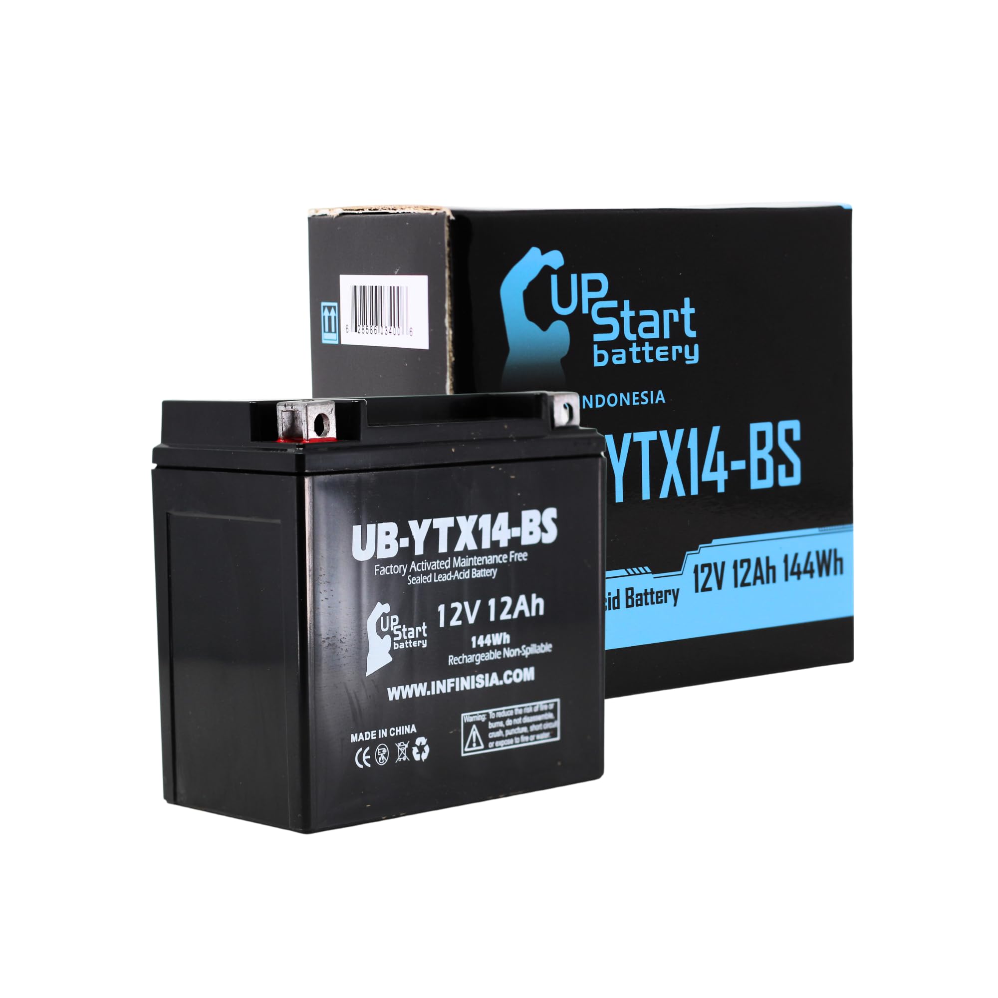 Replacement for 1996 Honda TRX300 Fourtrax 300 CC Factory Activated, Maintenance Free, ATV Battery - 12V, 12AH, UB-YTX14-BS