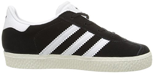 adidas Originals Unisex-Baby Gazelle Sneaker, Core Black/White/Gold Metallic, 6Toddler