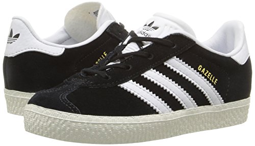 adidas Originals Unisex-Baby Gazelle Sneaker, Core Black/White/Gold Metallic, 6Toddler