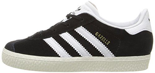 adidas Originals Unisex-Baby Gazelle Sneaker, Core Black/White/Gold Metallic, 6Toddler