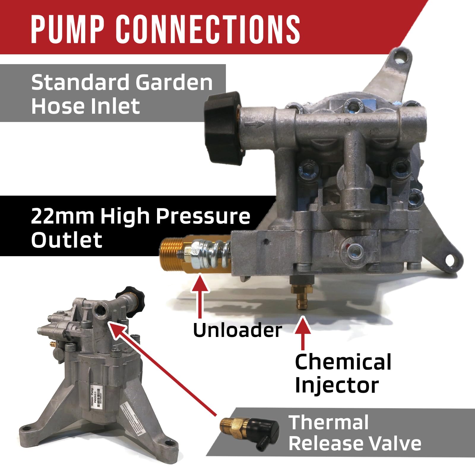Himore Replacement for 2800 psi Power Pressure Washer Water Pump Excell & Devilbiss EXVRB2321-1, EXVRB2321