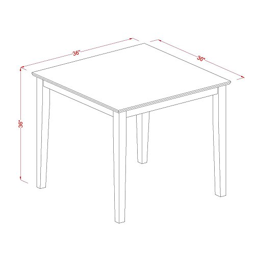 East West Furniture PBFA3-BLK-W 3 Piece Counter Height Dining Set for Small Spaces Contains a Square Dining Room Table and 2 Wooden Seat Chairs, 36x36 Inch, Black & Cherry