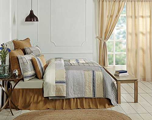 Piper Classics Mill Creek Queen Quilt, 90 x 90, Modern Farmhouse Style Bedding, Country Quilted Patchwork Bedding Grain Sack Stripe, Ticking & Plaid Fabrics, 100% Cotton …