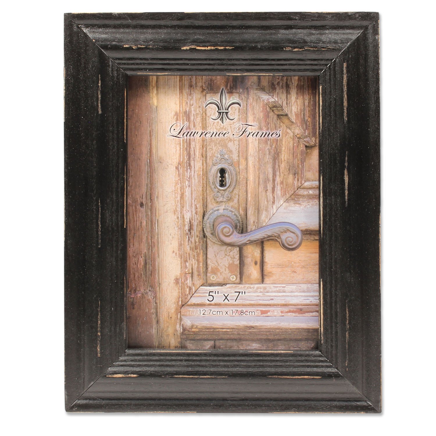 5x7 Weathered Black Wood Picture Frame