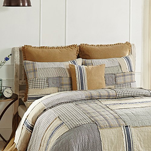 Piper Classics Mill Creek Queen Quilt, 90 x 90, Modern Farmhouse Style Bedding, Country Quilted Patchwork Bedding Grain Sack Stripe, Ticking & Plaid Fabrics, 100% Cotton …