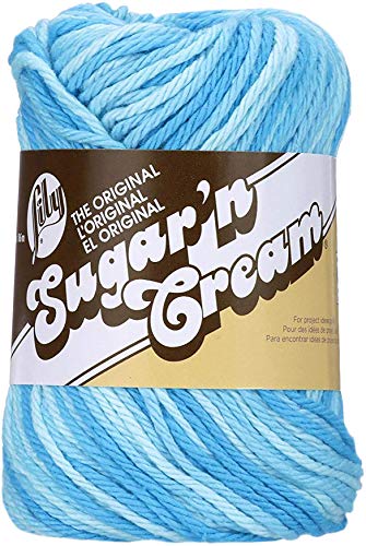 Lily Sugar 'N Cream The Original Ombre Yarn, 2oz, Gauge 4 Medium, 100% Cotton, Swimming Pool - Machine Wash & Dry