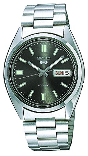 SEIKO 5 Mens Automatic Watch SNXS79 with Black Dial and Silver Stainless Steel Bracelet