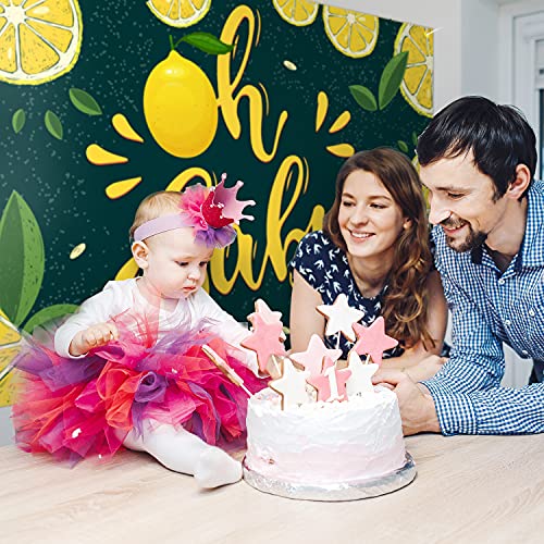 Oh Baby Backdrop Banner Decor Green β Lemon Theme Baby Shower Party Decorations for Birthday Gender Reveal Supplies