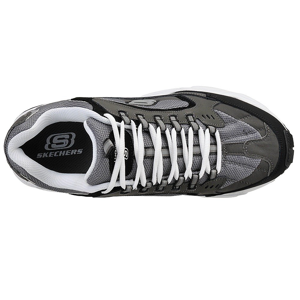 Skechers Sport Men's Stamina Nuovo Cutback Lace-Up Sneaker,Charcoal/Black,13 M US