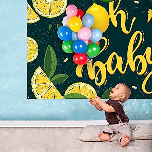 Oh Baby Backdrop Banner Decor Green β Lemon Theme Baby Shower Party Decorations for Birthday Gender Reveal Supplies