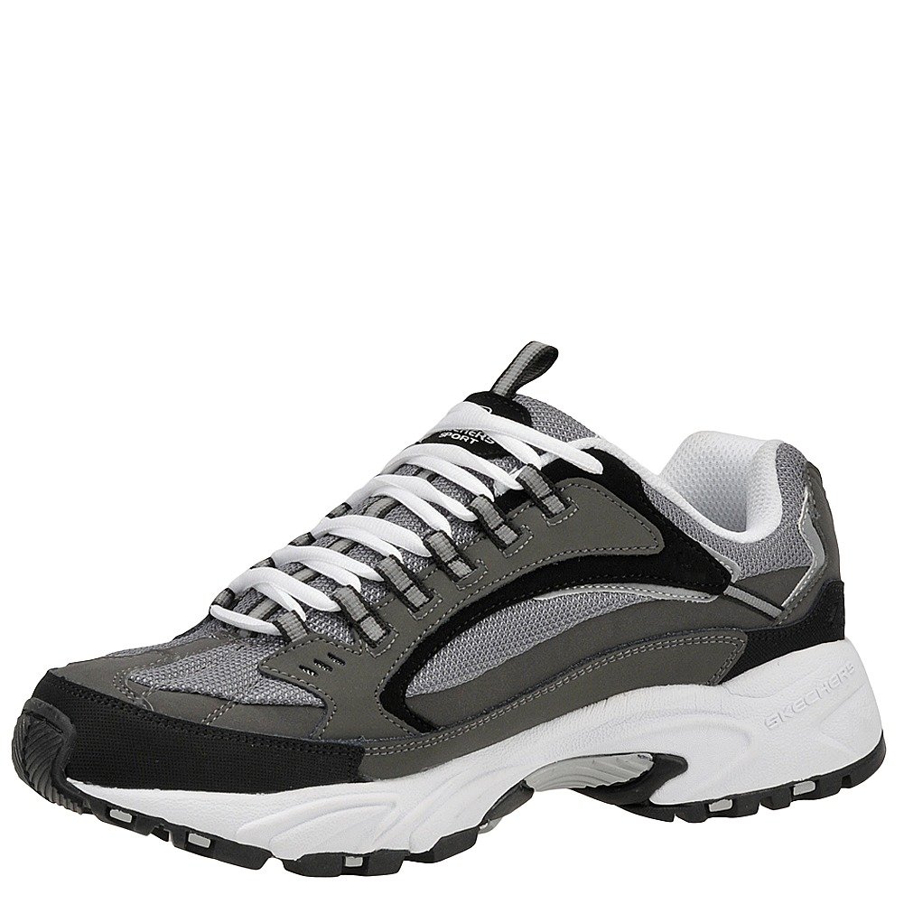 Skechers Sport Men's Stamina Nuovo Cutback Lace-Up Sneaker,Charcoal/Black,13 M US