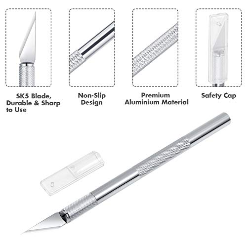 Anezus Craft Knife Precision Cutter and Self Healing Cutting Craft Mat Hobby Knife Set with 30 PCS Hobby Blades Art Knife for Art Hobby Craft Scrapbooking Stencil