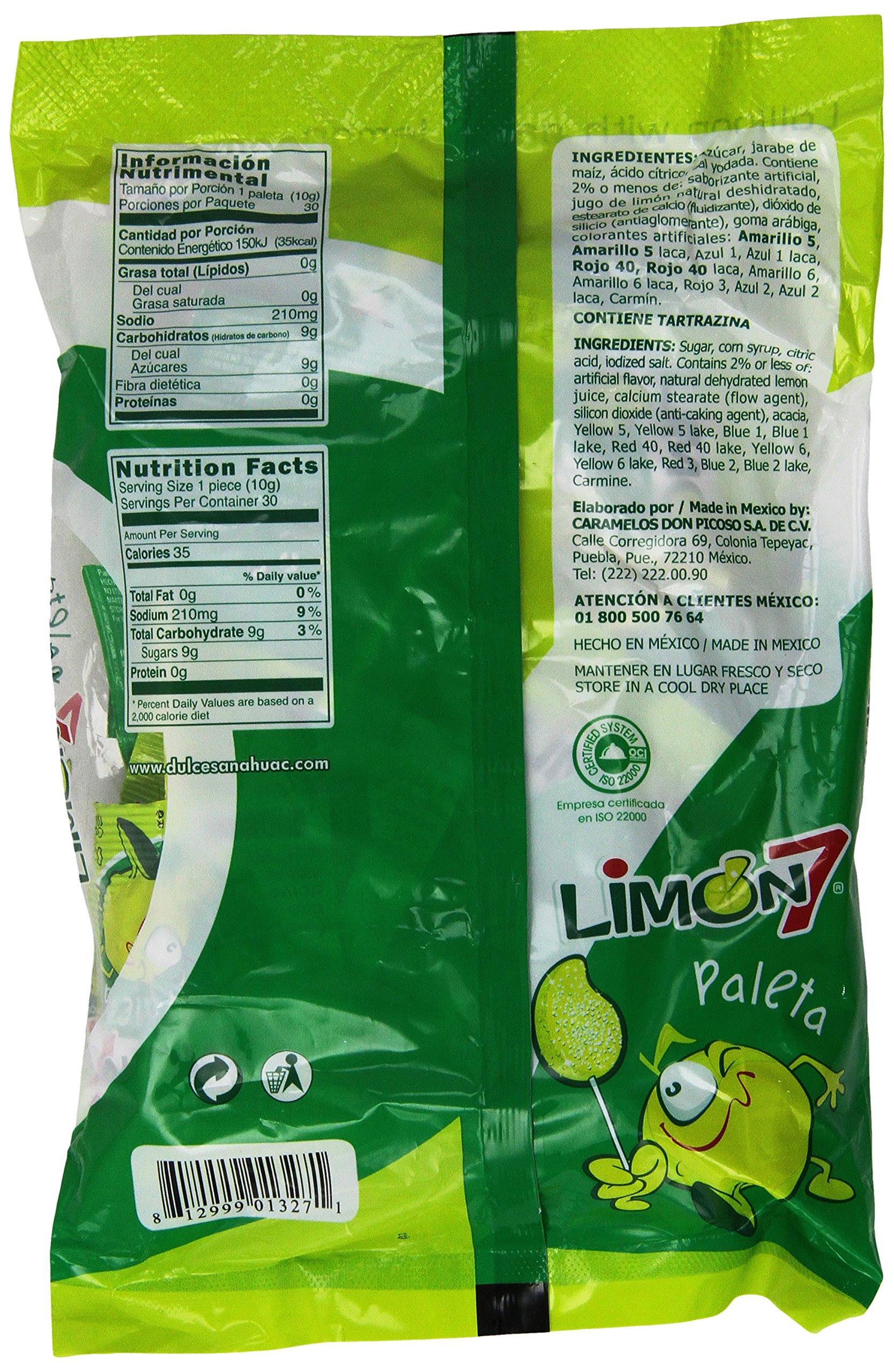 Limon 7 Paleta (Lollipop Covered with Lemon and Salt Powder