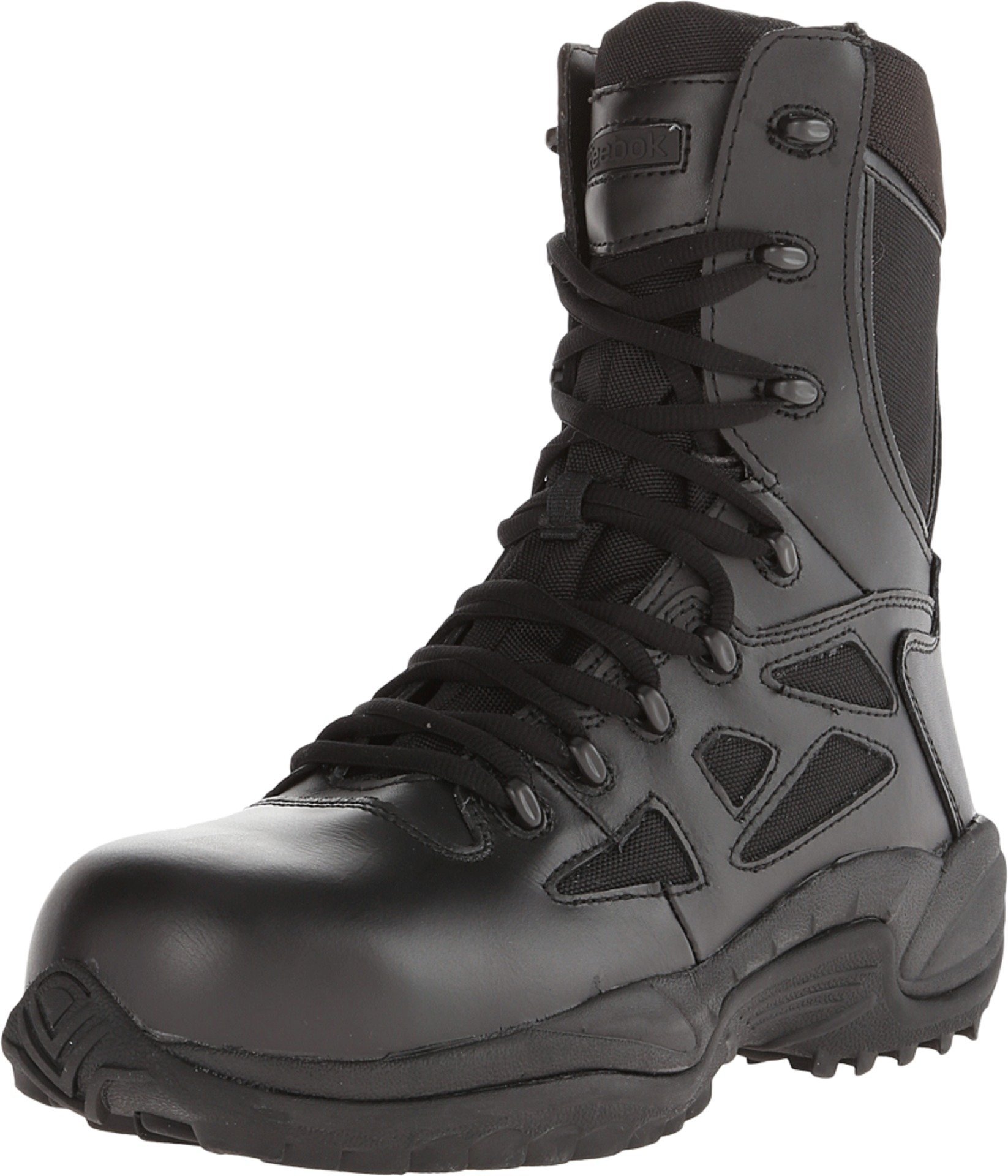 Reebok Work Men's Rb8874 Rapid Response Rb Composite Toe 8" Stealthtactical Boot with Side Zipper Black Fashion, 9