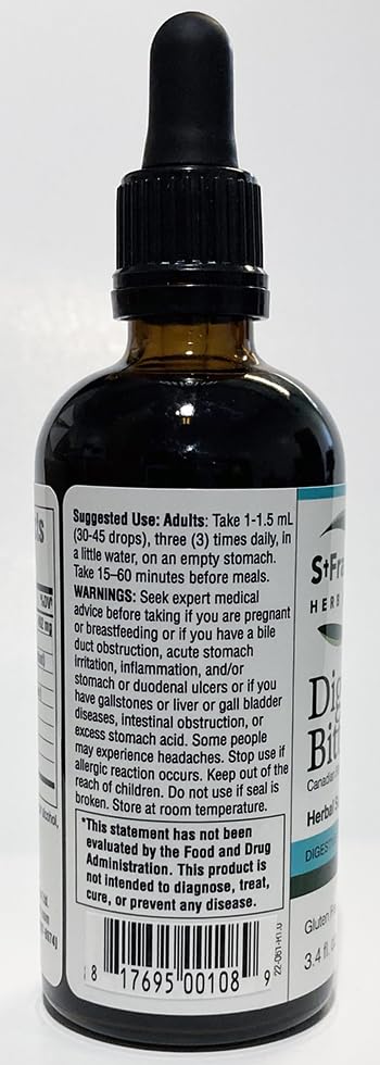 St. Francis Herb Farm - Digestive Bitters 100ml - Herbal Supplements - Organic, Non GMO, Vegan, Gluten Free, Dairy Free