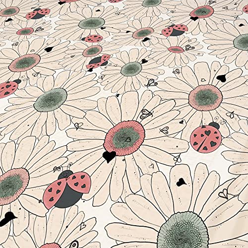 JumpOff Jo - Large Waterproof Foam Padded Play Mat for Infants, Babies, Toddlers, Play Pens & Tummy Time, Foldable Activity Mat, 70 in. x 59 in. - Daisy Bug
