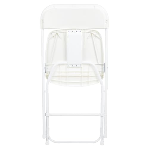 Flash Furniture Hercules Series Plastic Folding Chair - White - 650LB Weight Capacity Comfortable Event Chair - Lightweight Folding Chair
